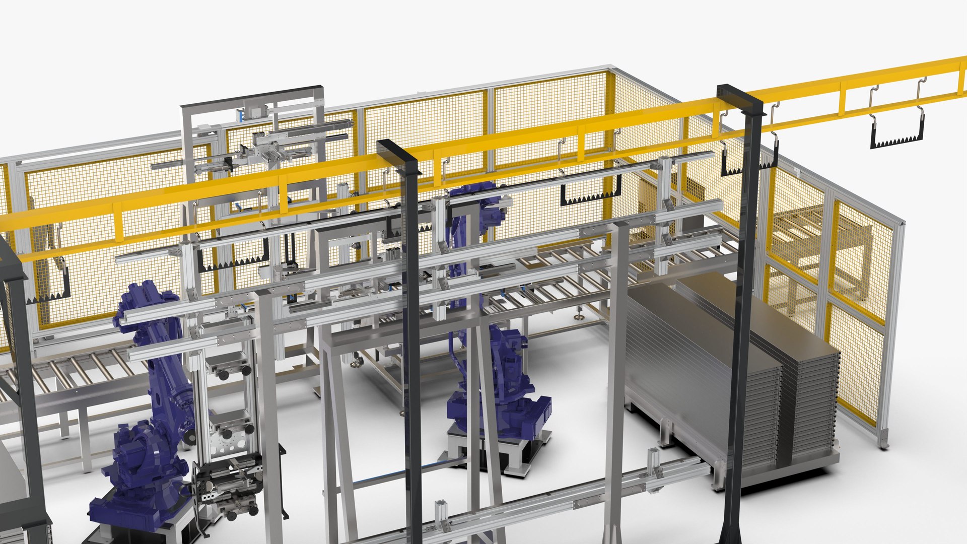 Automatic Loading And Unloading Robot Powder Spraying Line 3D - TurboSquid 2209043