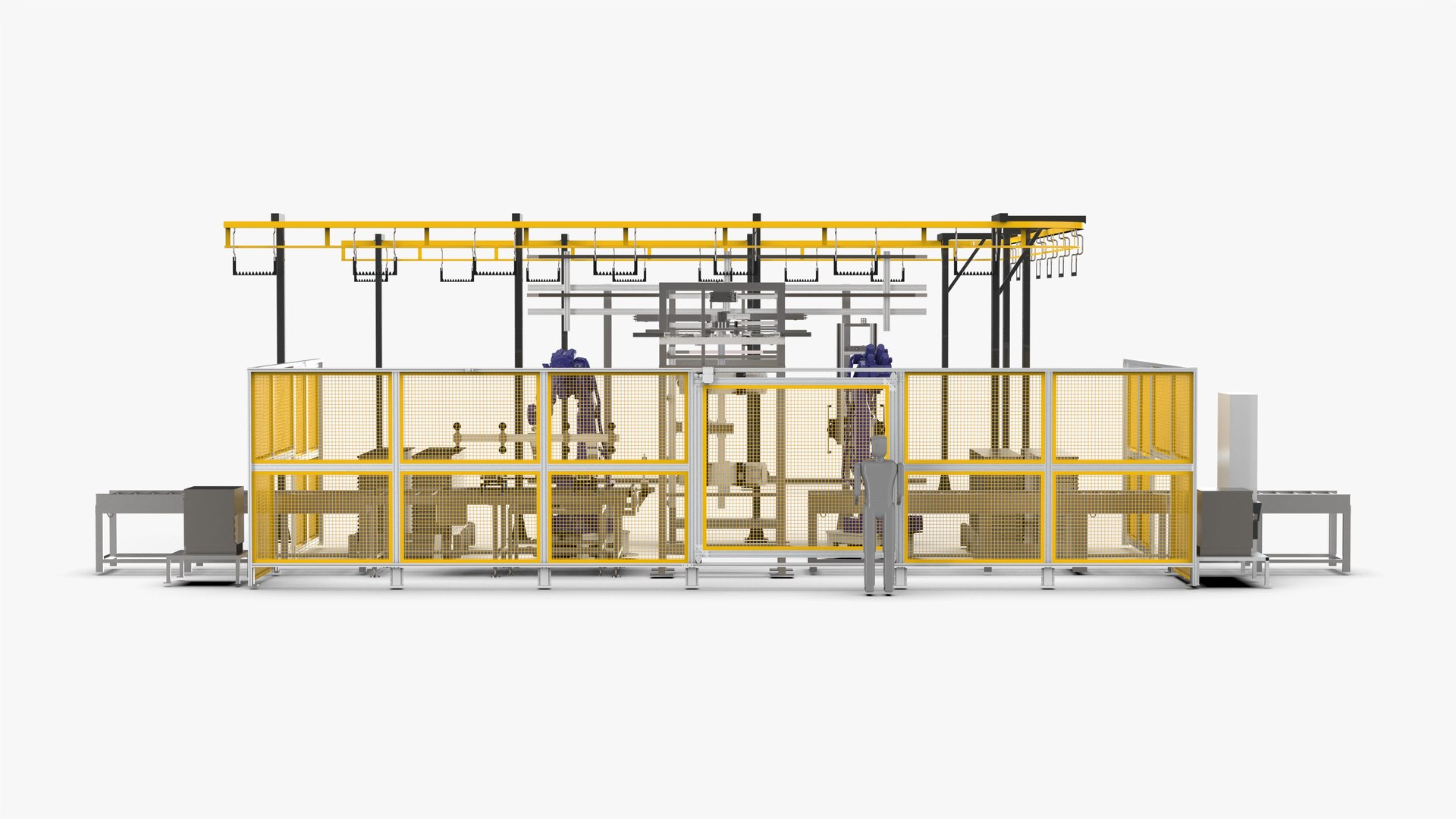 Automatic Loading And Unloading Robot Powder Spraying Line 3D - TurboSquid 2209043