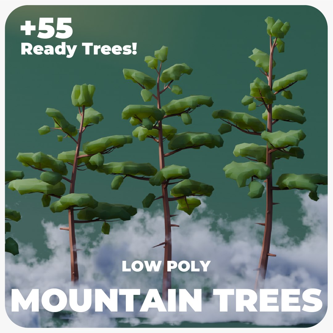 Low Poly Mountain Trees 3D Model - TurboSquid 2398688