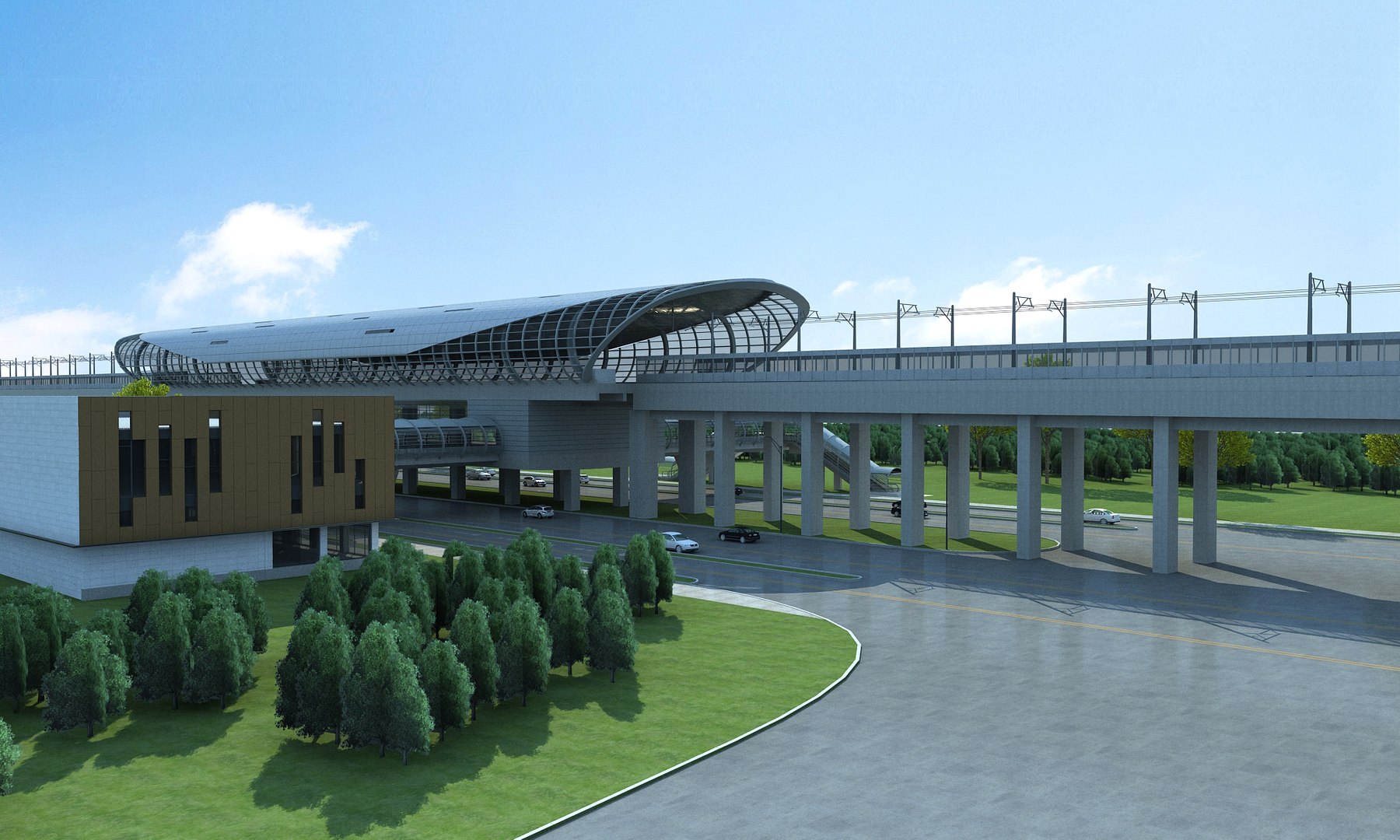 3D Model Light Rail Station 17 - TurboSquid 2339892