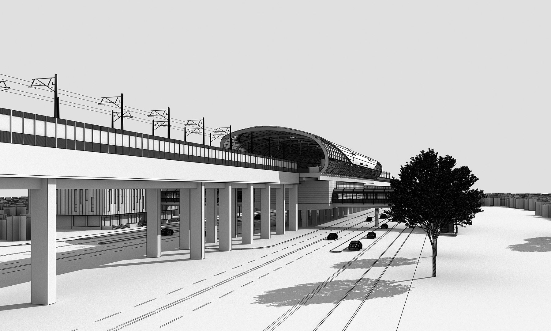 3D Model Light Rail Station 17 - TurboSquid 2339892
