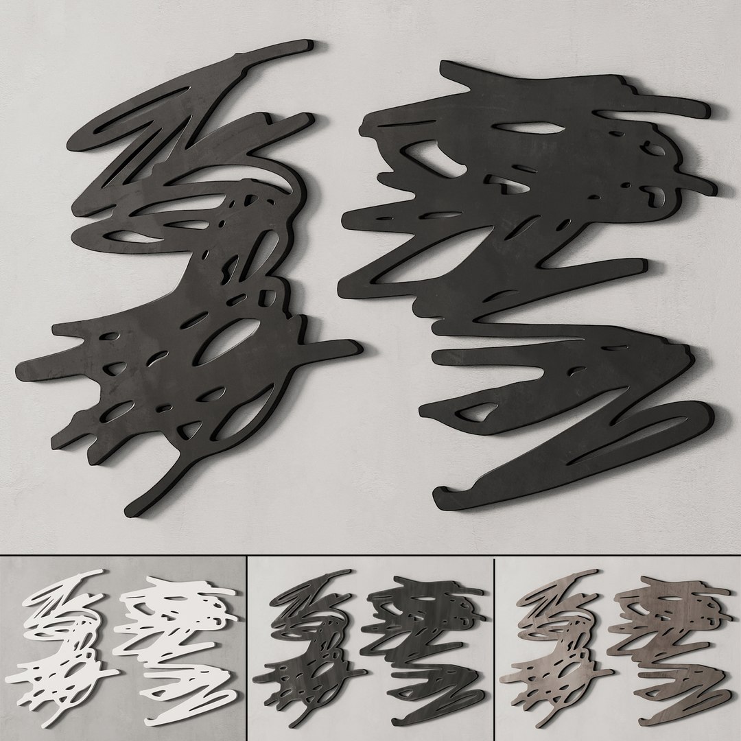 275 decorative wall art 07 wall ink sculptures P03 3D - TurboSquid 2061464