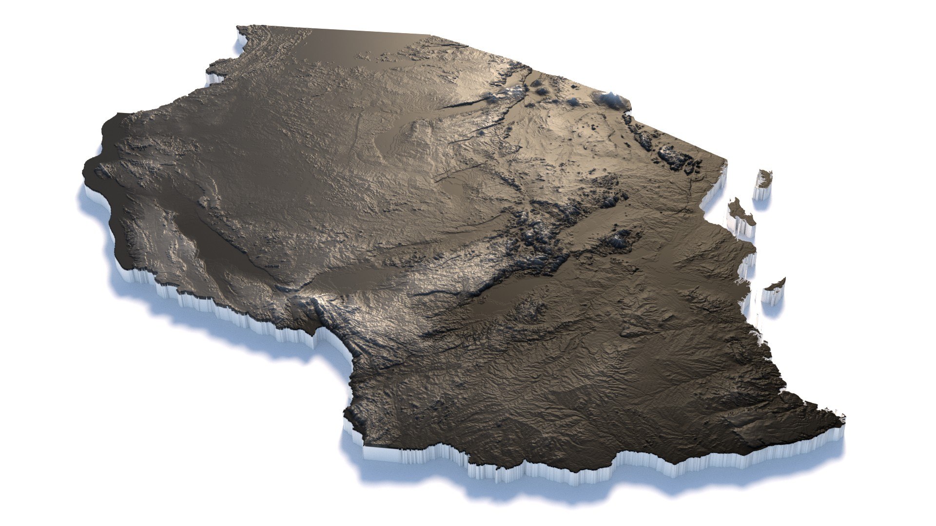 Tanzania Terrain Map Model - TurboSquid 2336790