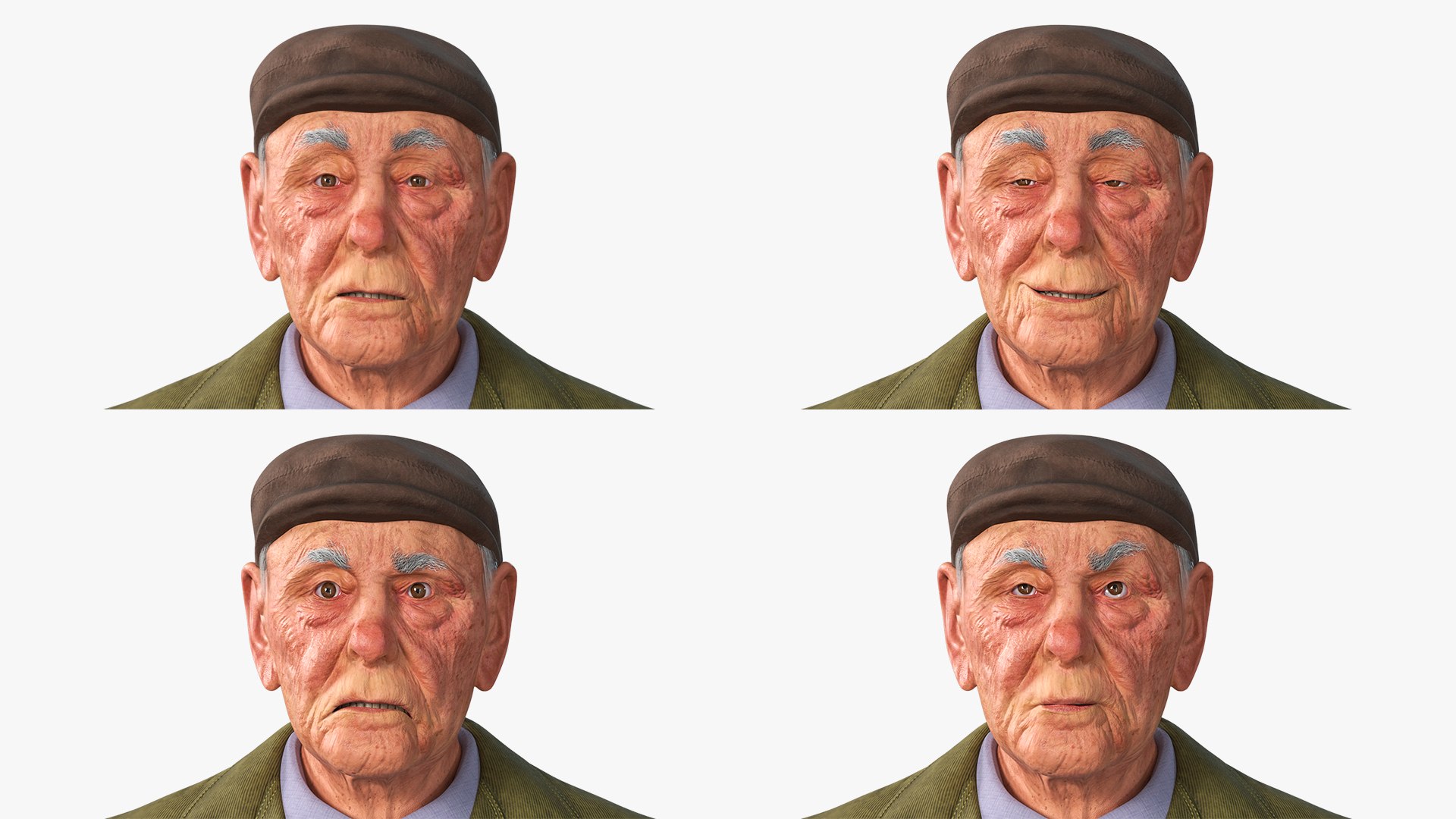 3D Model Old Man Rigged - TurboSquid 2277401