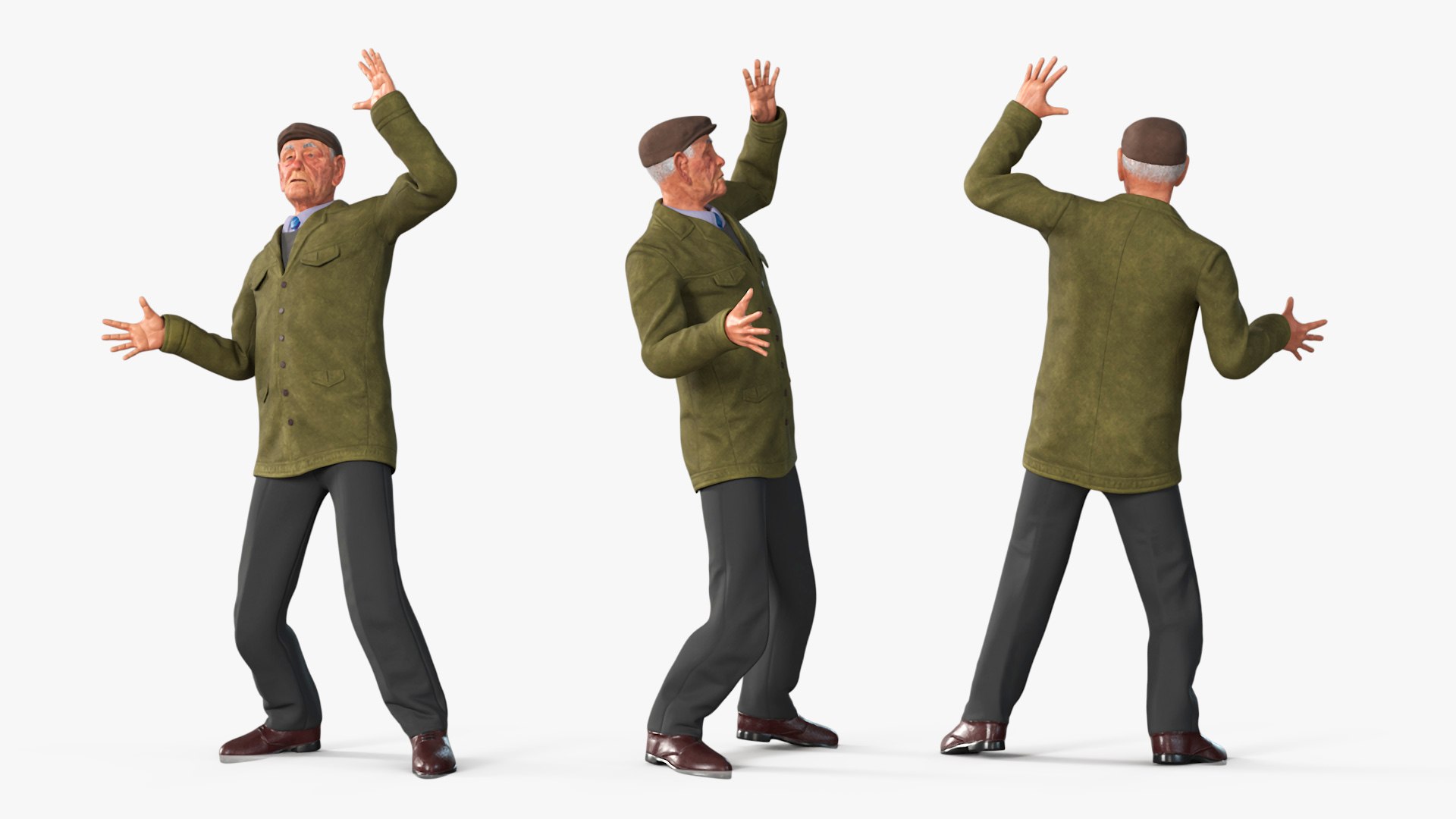 3D Model Old Man Rigged - TurboSquid 2277401