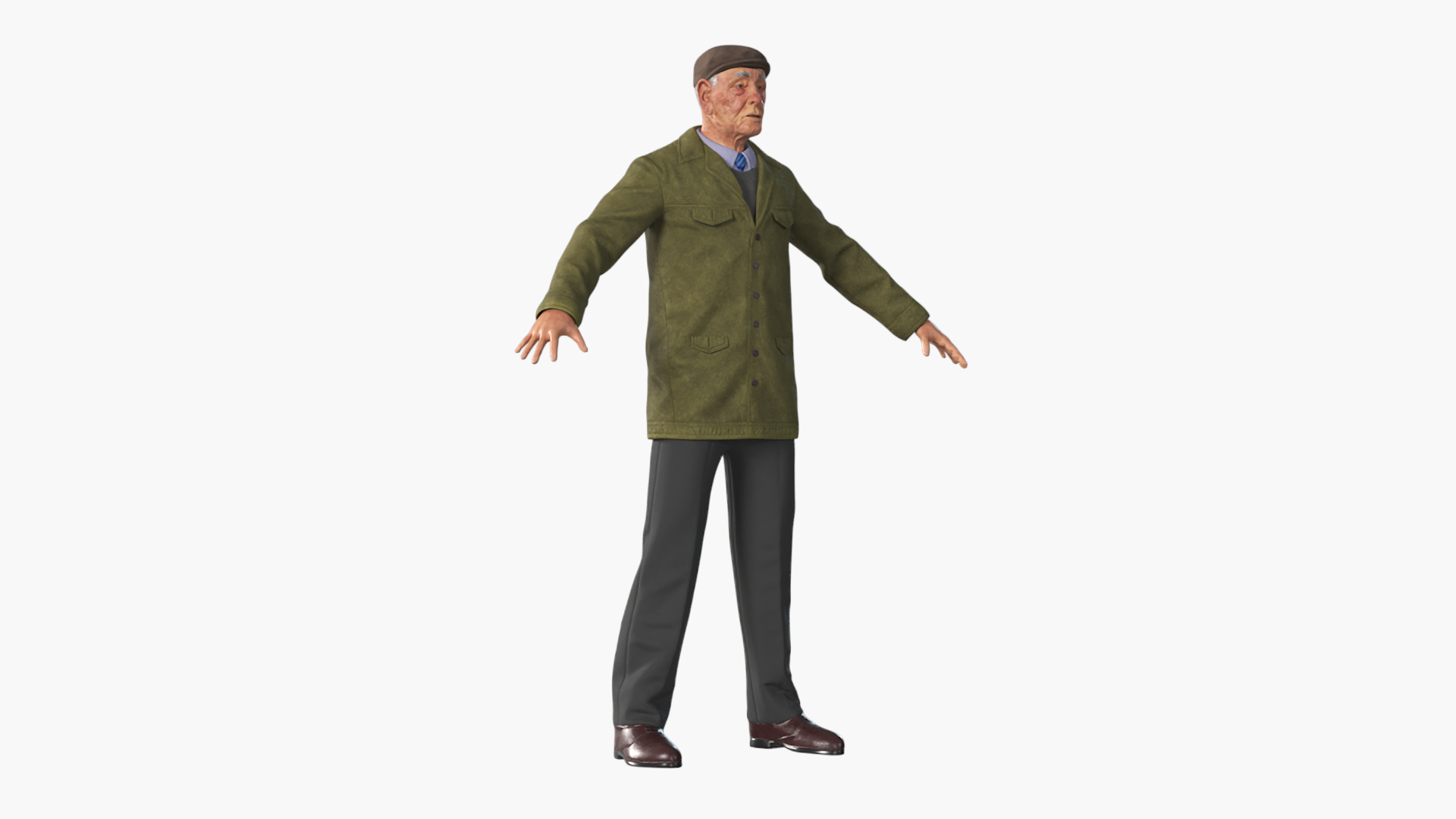 3D Model Old Man Rigged - TurboSquid 2277401