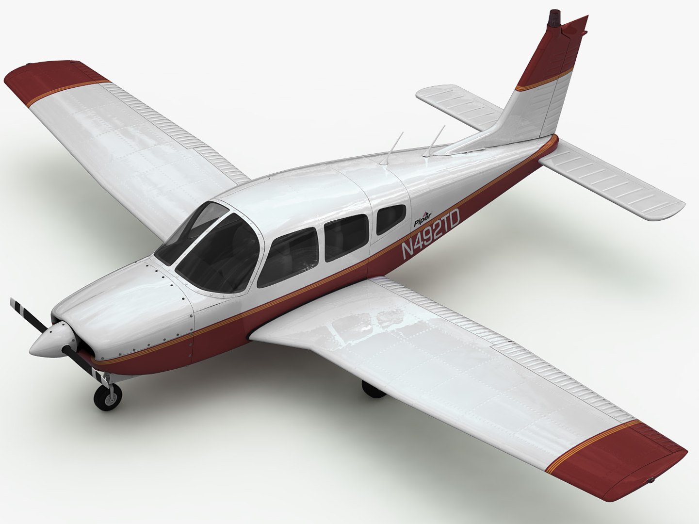 piper arrow airplane 3d max