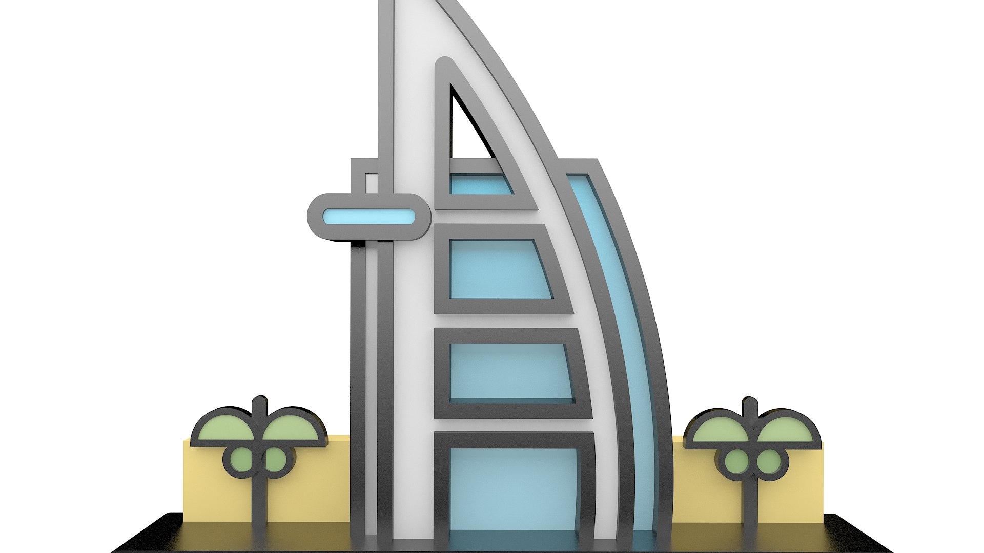 3D Al Arab Tower - TurboSquid 1788076