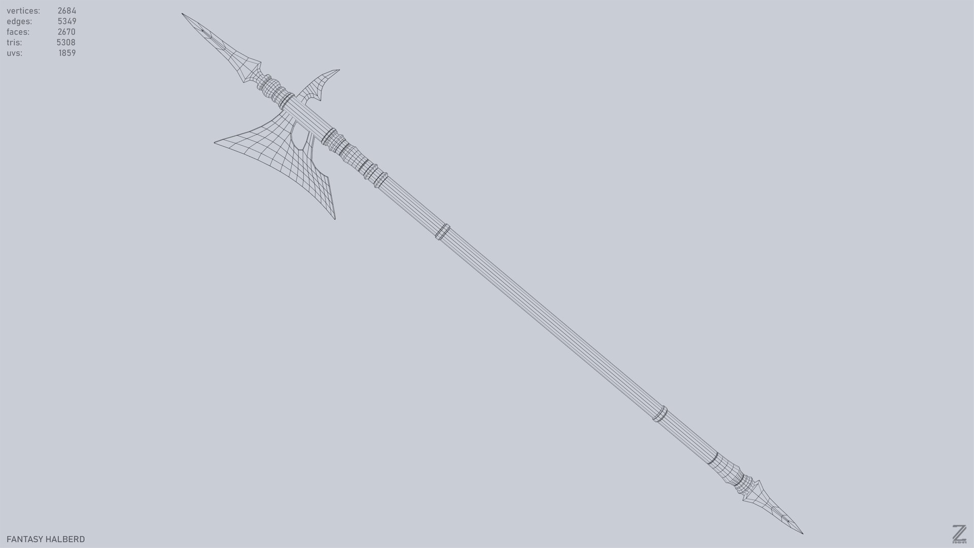 Fantasy Halberd Model - TurboSquid 2420190