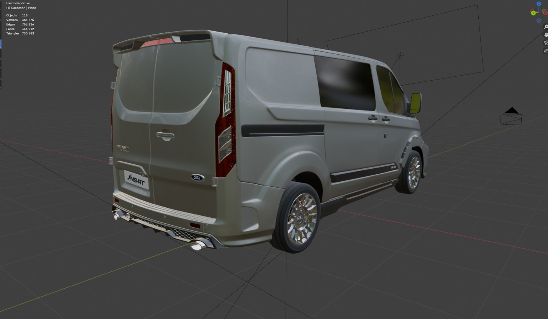 3D Model Ford Transit Custom Msrt - TurboSquid 2357160
