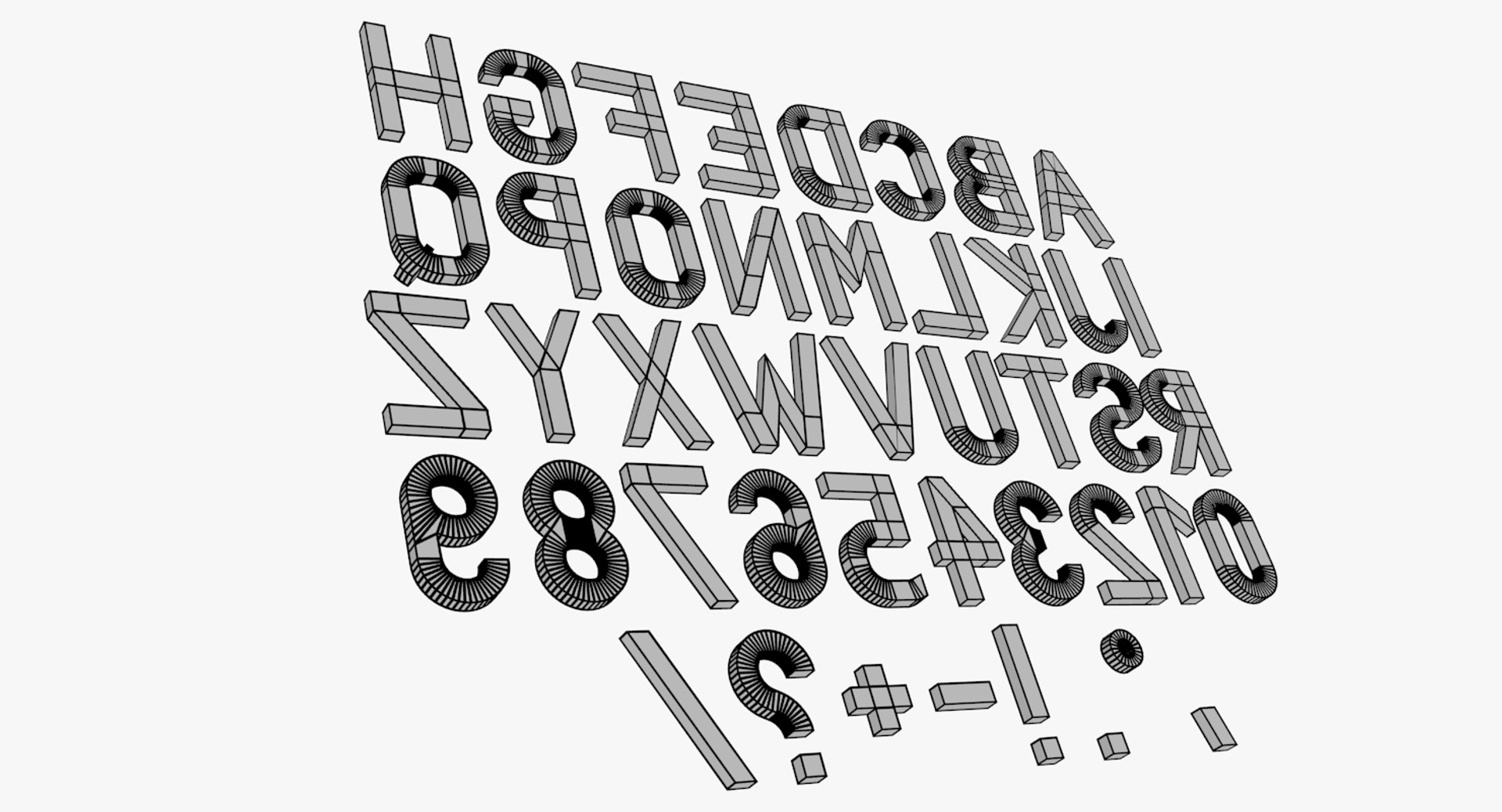 3d Simple Alphabet