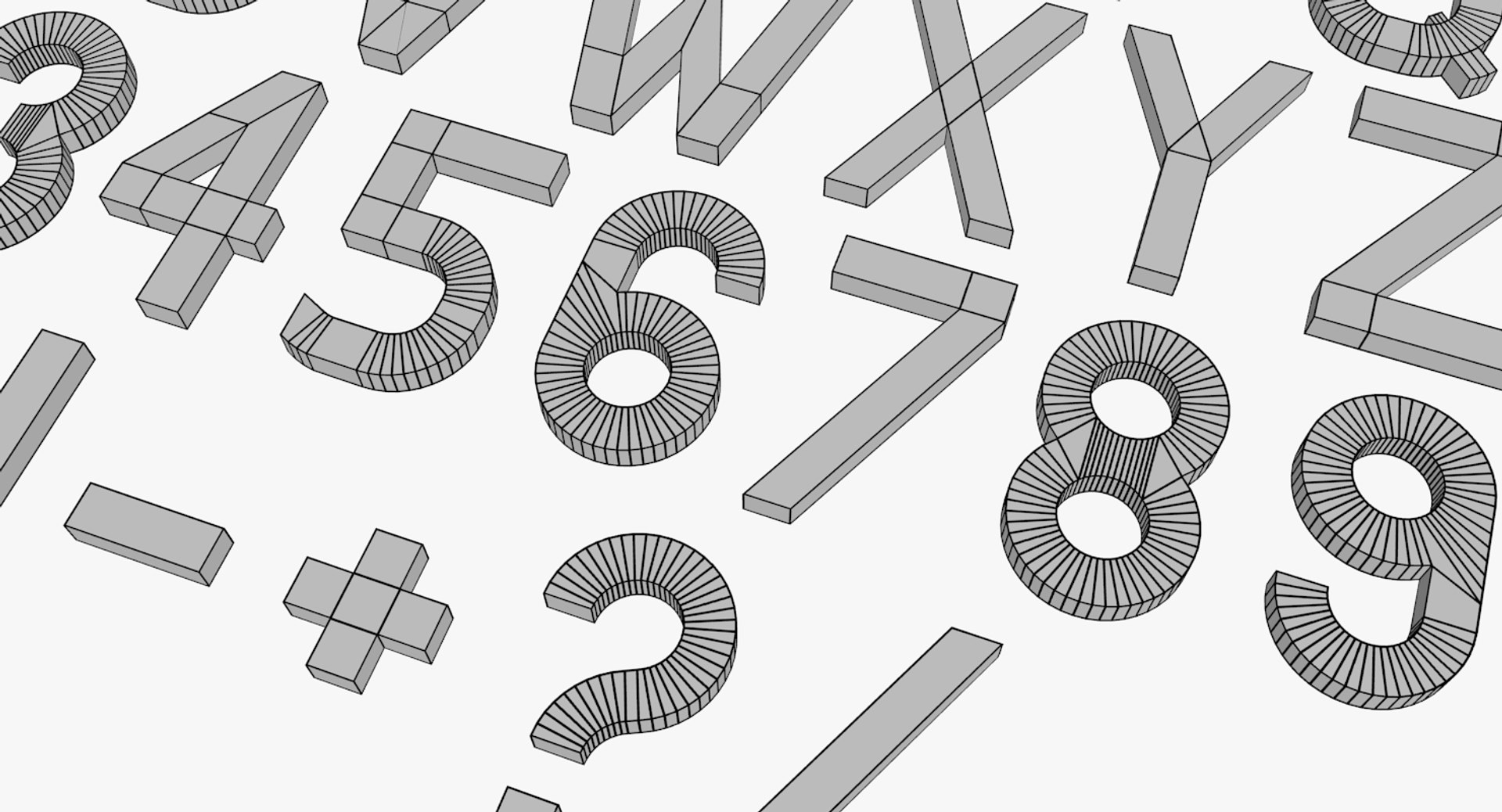 3d Simple Alphabet