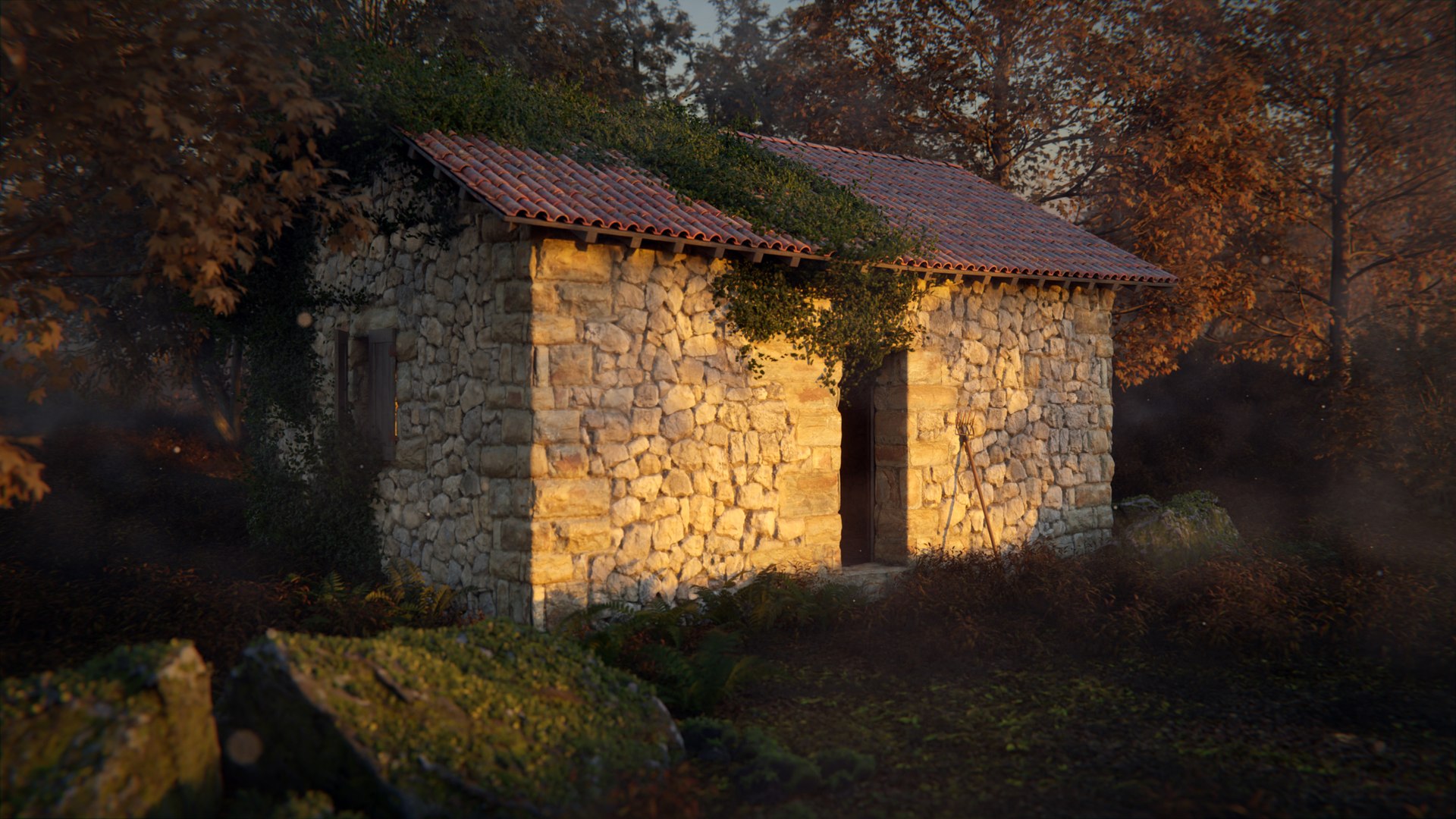 3D Old Italian Stone Shed Model - TurboSquid 2212353