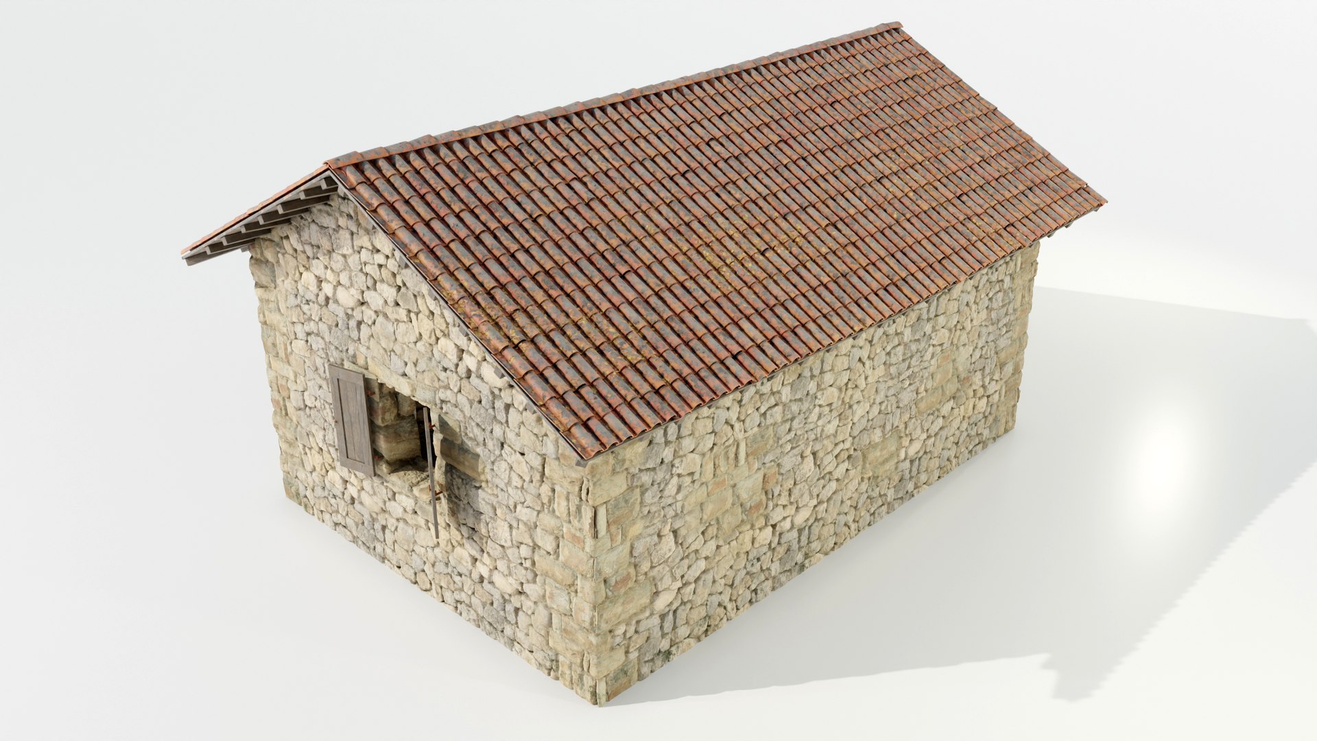 3D Old Italian Stone Shed Model - TurboSquid 2212353