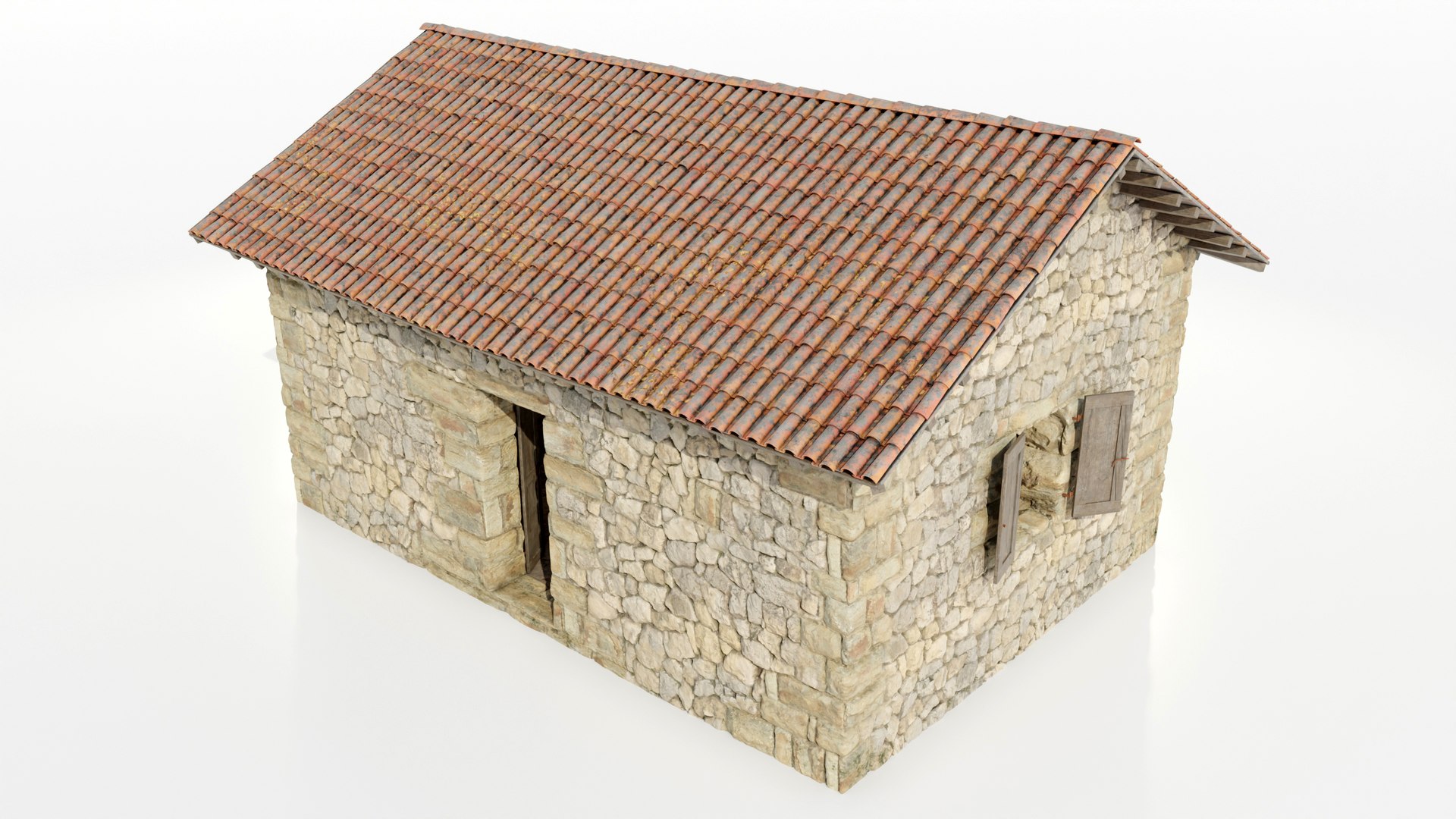 3D Old Italian Stone Shed Model - TurboSquid 2212353