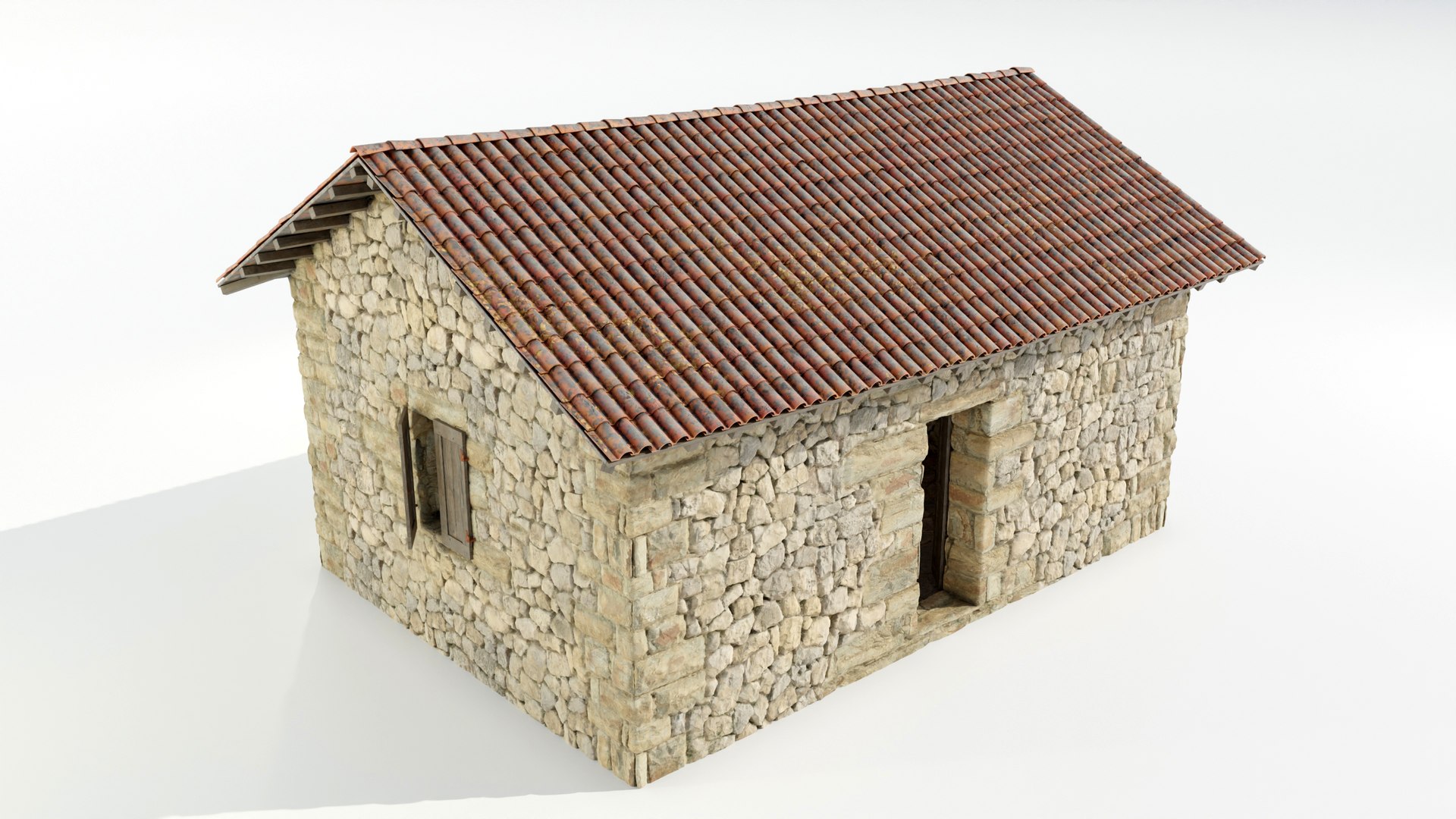 3D Old Italian Stone Shed Model - TurboSquid 2212353
