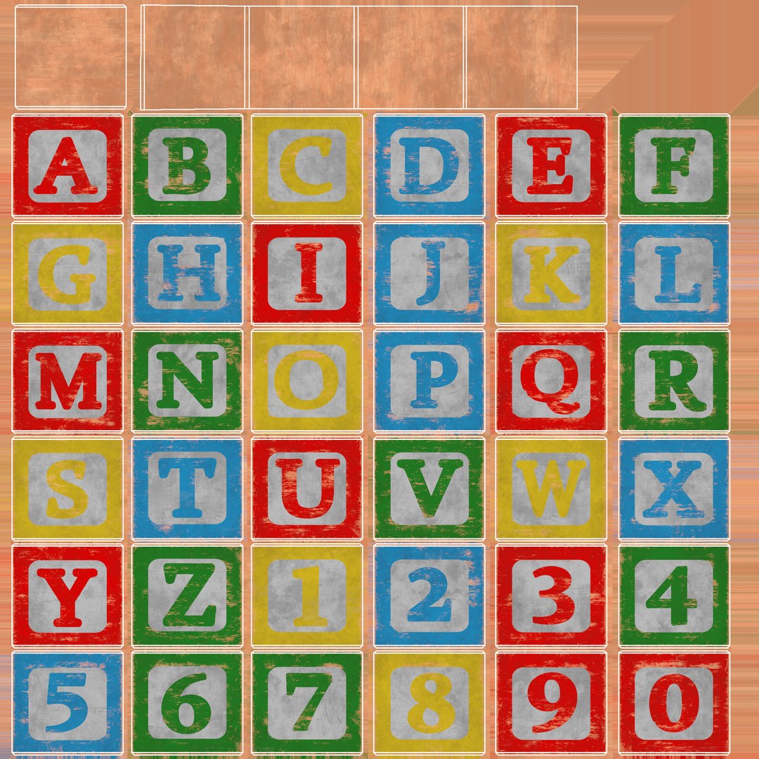 Old Alphabet Blocks 3D Model - TurboSquid 1182865
