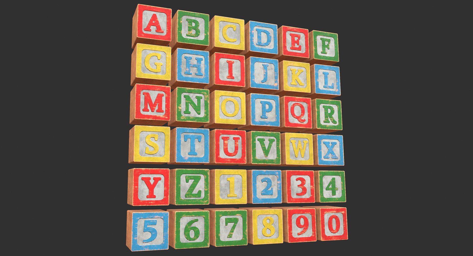 Old Alphabet Blocks 3D Model - TurboSquid 1182865