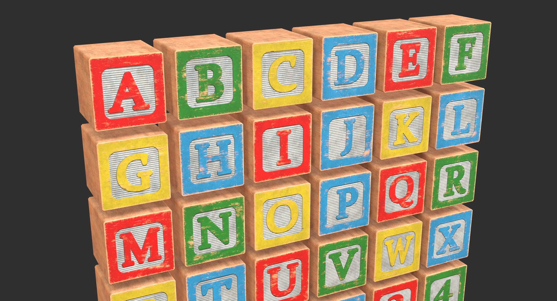 Old Alphabet Blocks 3D Model - TurboSquid 1182865