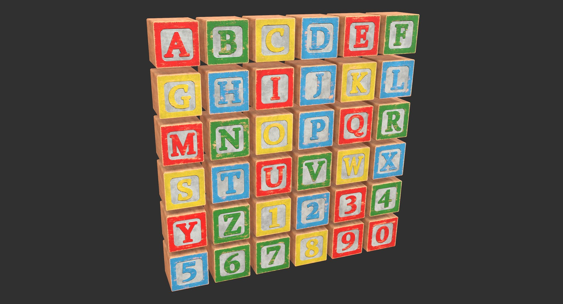 Old Alphabet Blocks 3D Model - TurboSquid 1182865