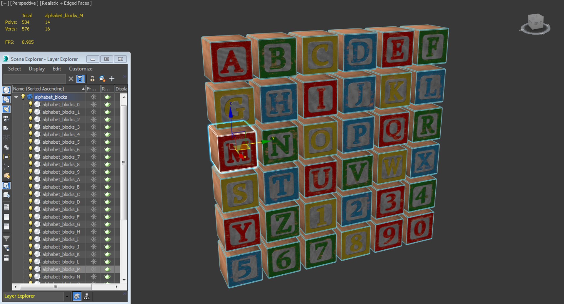 Old Alphabet Blocks 3D Model - TurboSquid 1182865