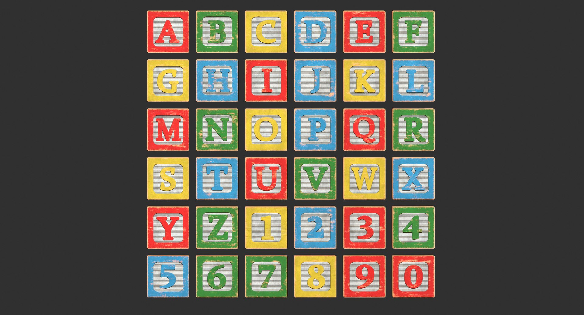 Old Alphabet Blocks 3D Model - TurboSquid 1182865