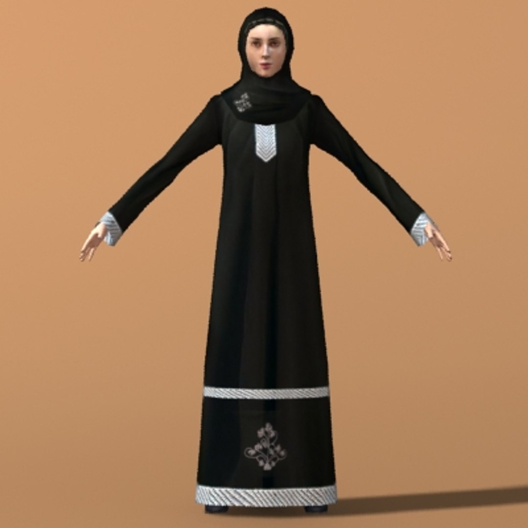 3d arab woman character rigged