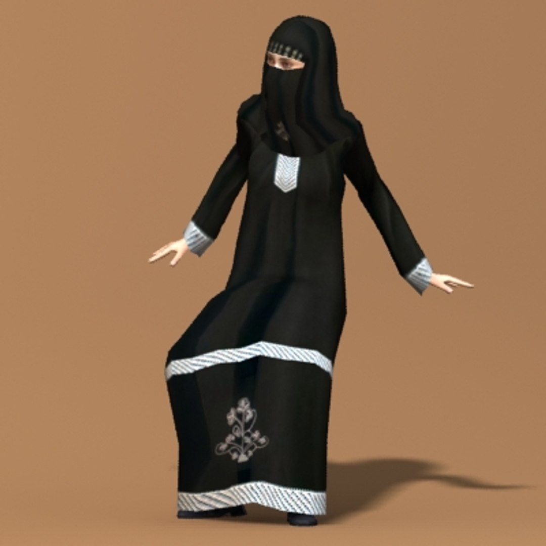 3d arab woman character rigged