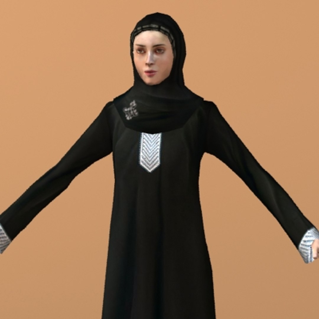 3d arab woman character rigged