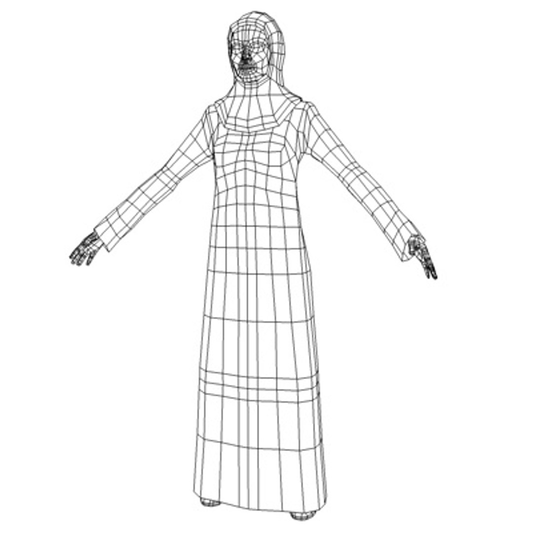 3d arab woman character rigged