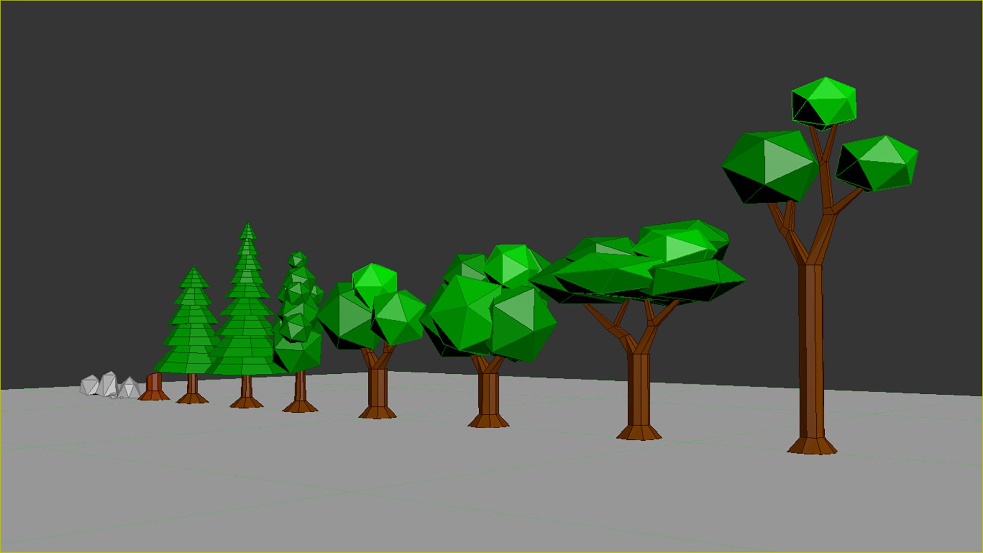 3D Low Poly Trees Rocks Stones - TurboSquid 1885779