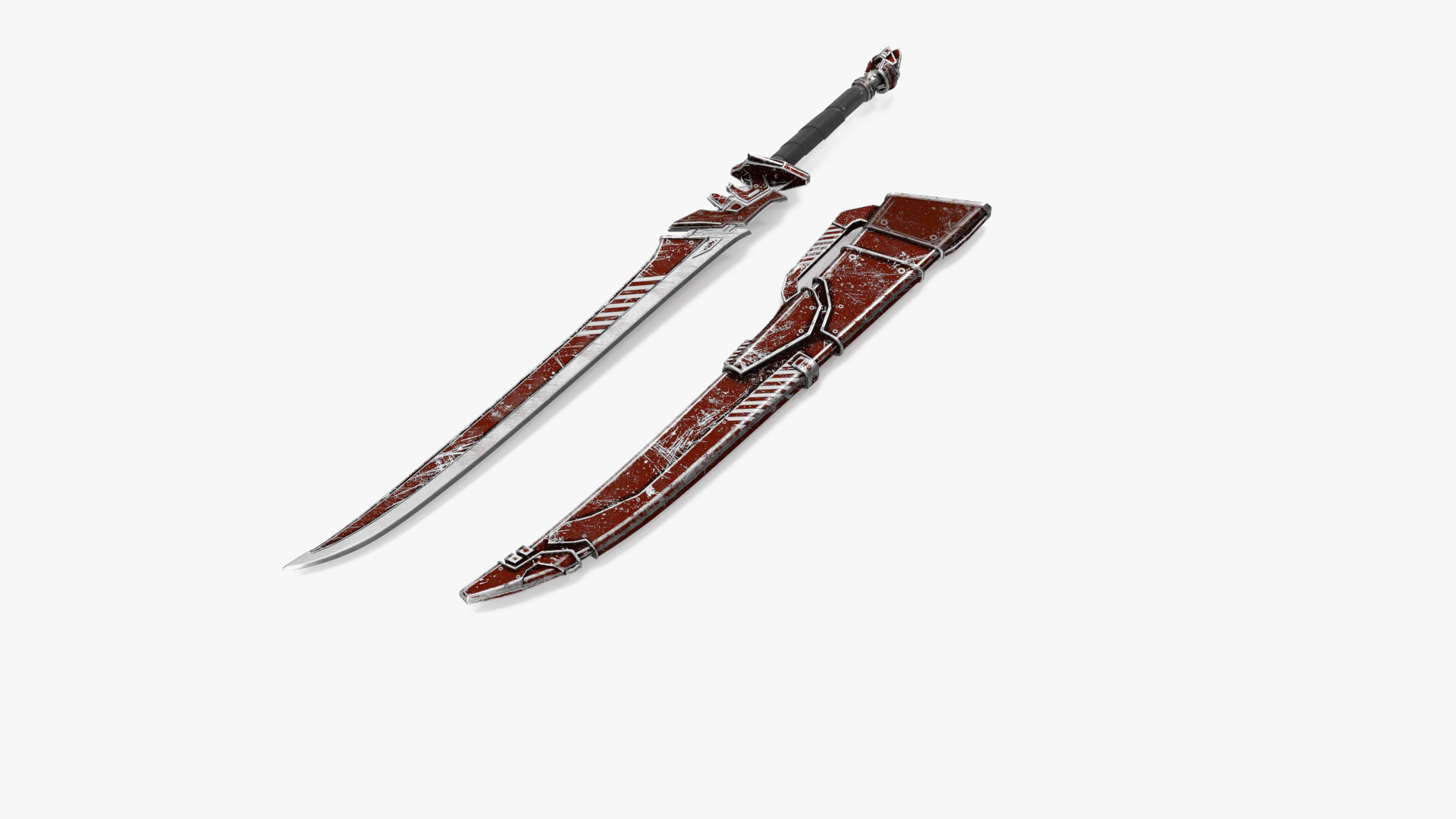 Red Futuristic Sword 3D Model - TurboSquid 2161821