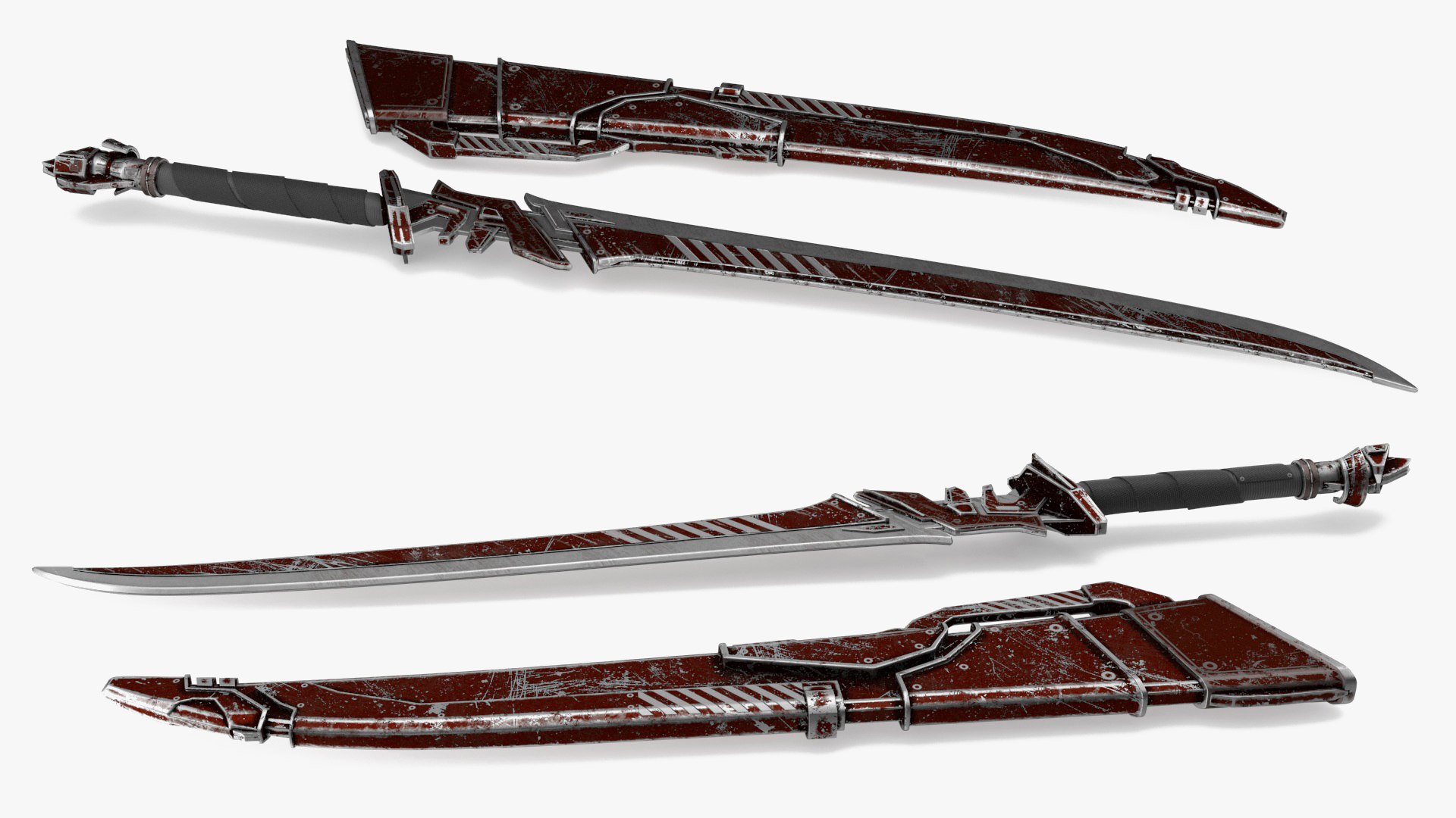 Red Futuristic Sword 3D Model - TurboSquid 2161821