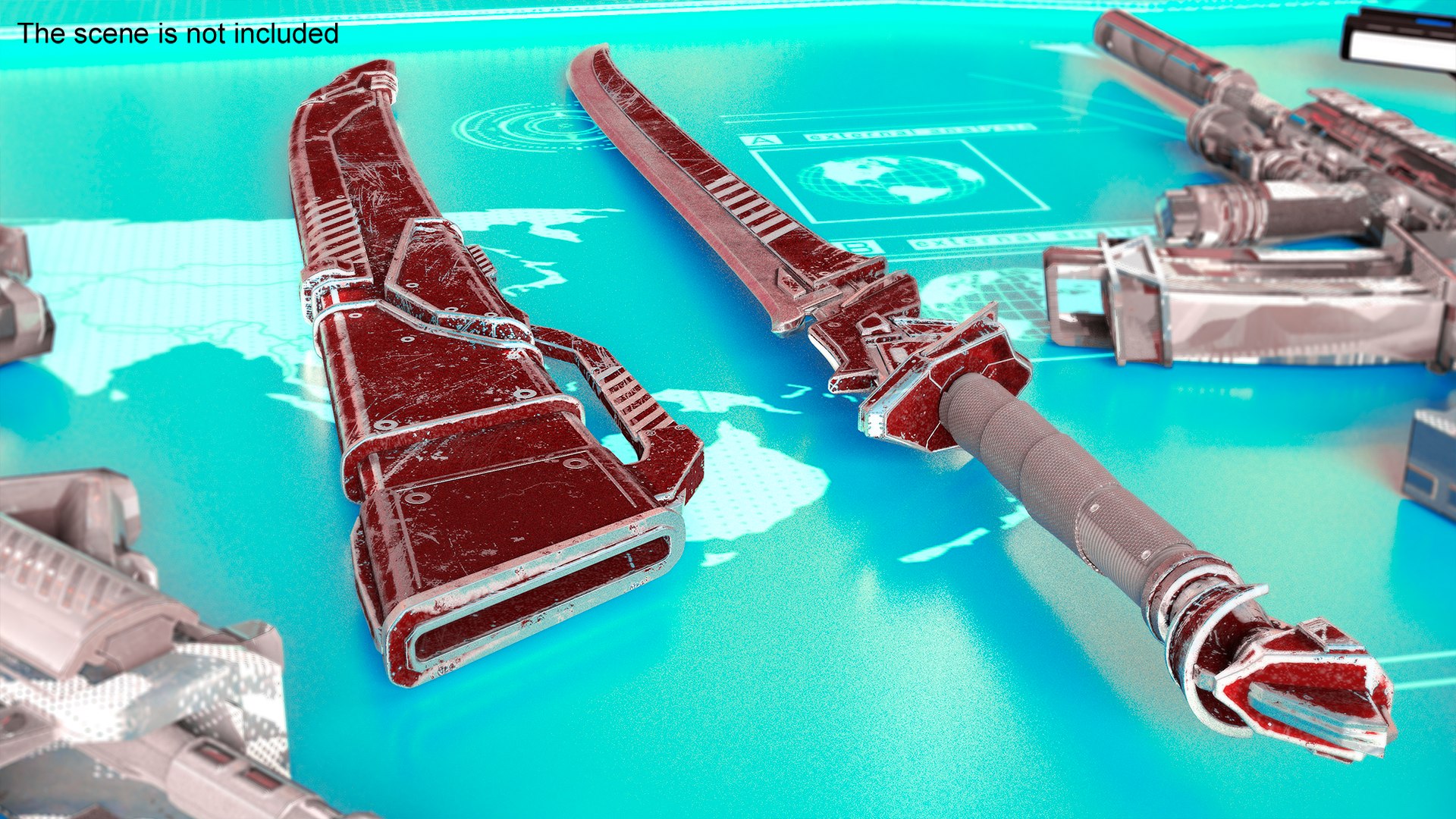 Red Futuristic Sword 3D Model - TurboSquid 2161821