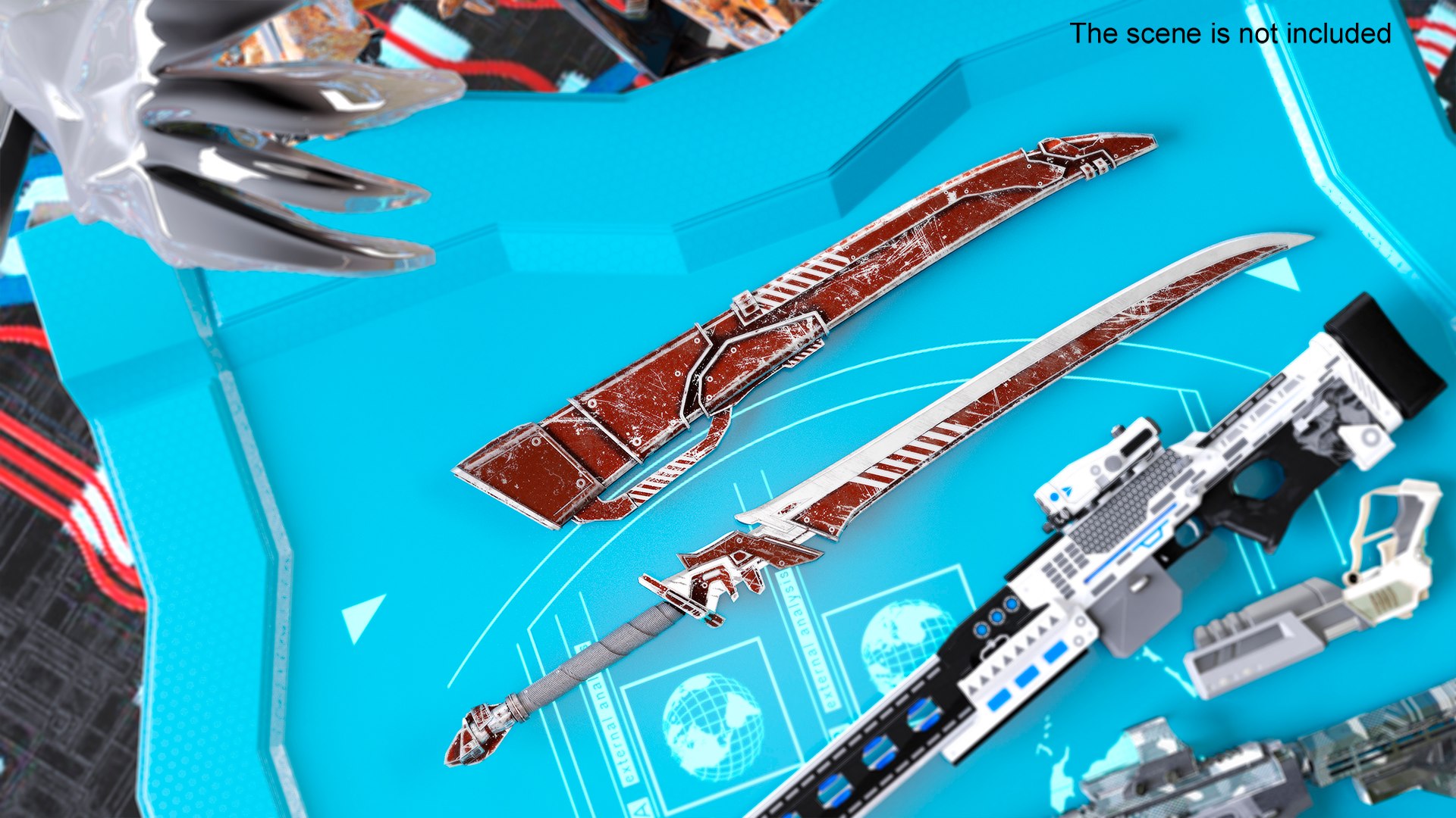 Red Futuristic Sword 3D Model - TurboSquid 2161821