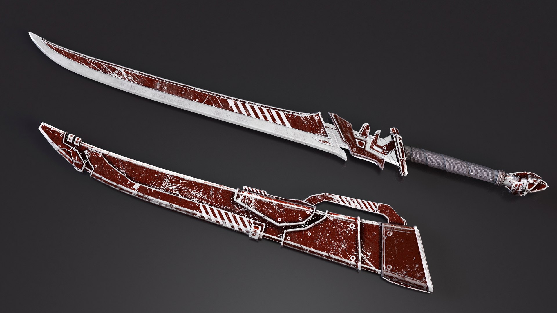 Red Futuristic Sword 3D Model - TurboSquid 2161821