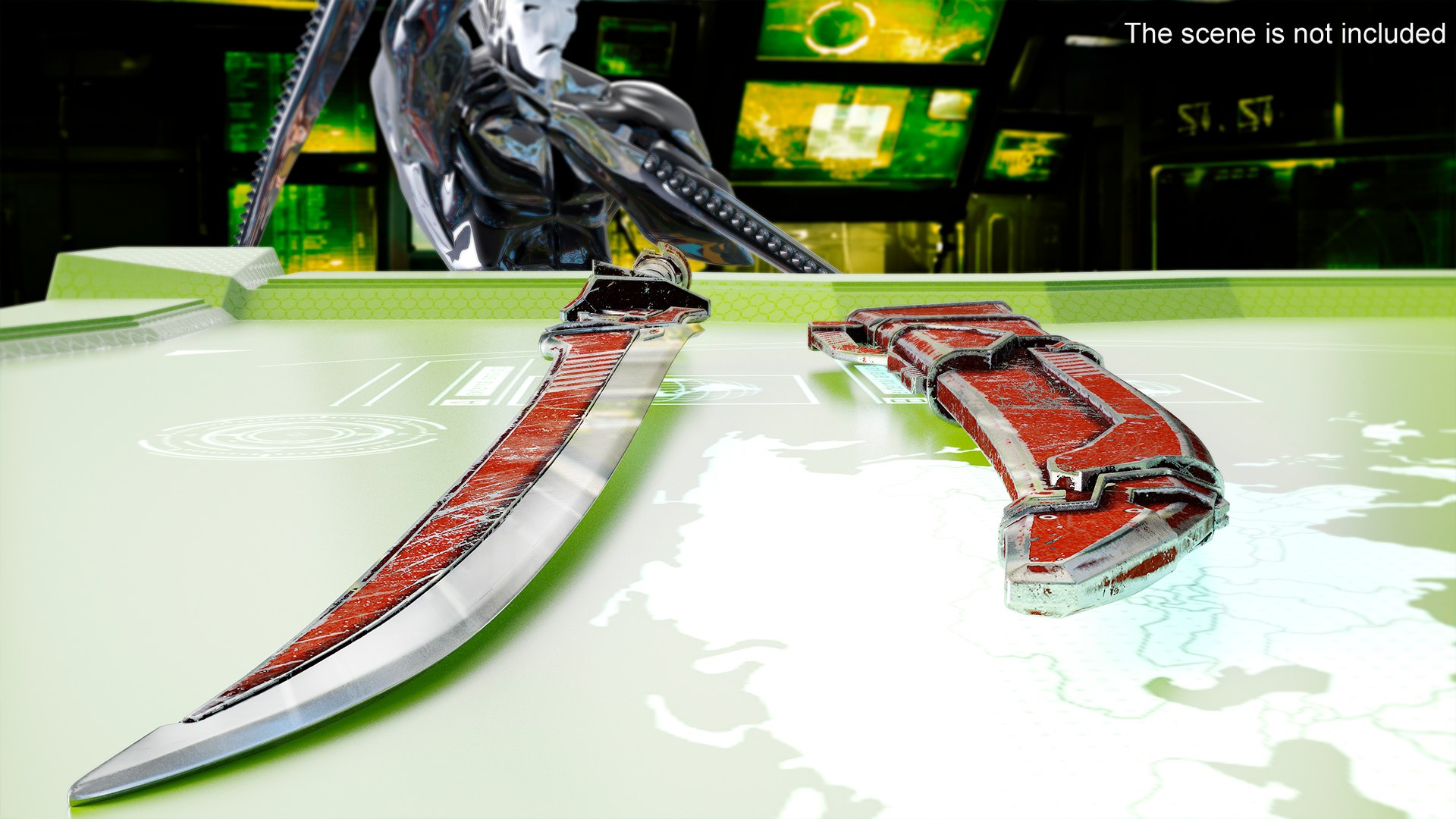 Red Futuristic Sword 3D Model - TurboSquid 2161821