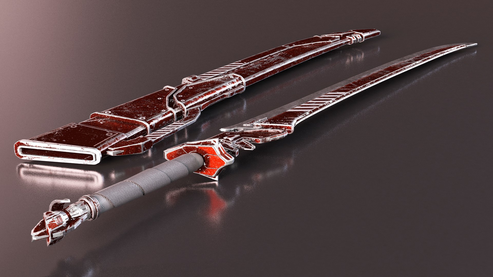 Red Futuristic Sword 3D Model - TurboSquid 2161821
