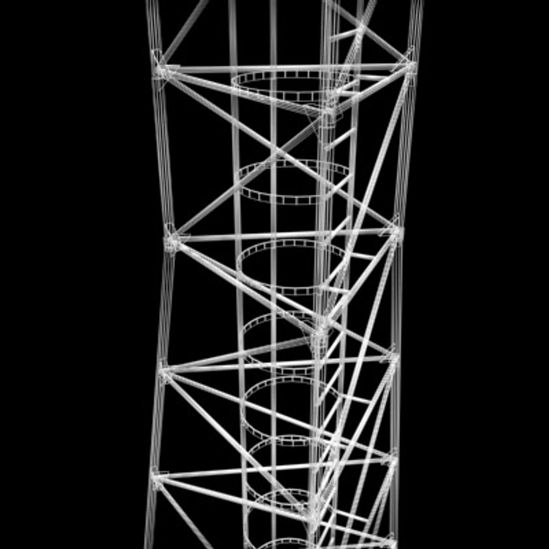 realistic tv radio tower 3d model