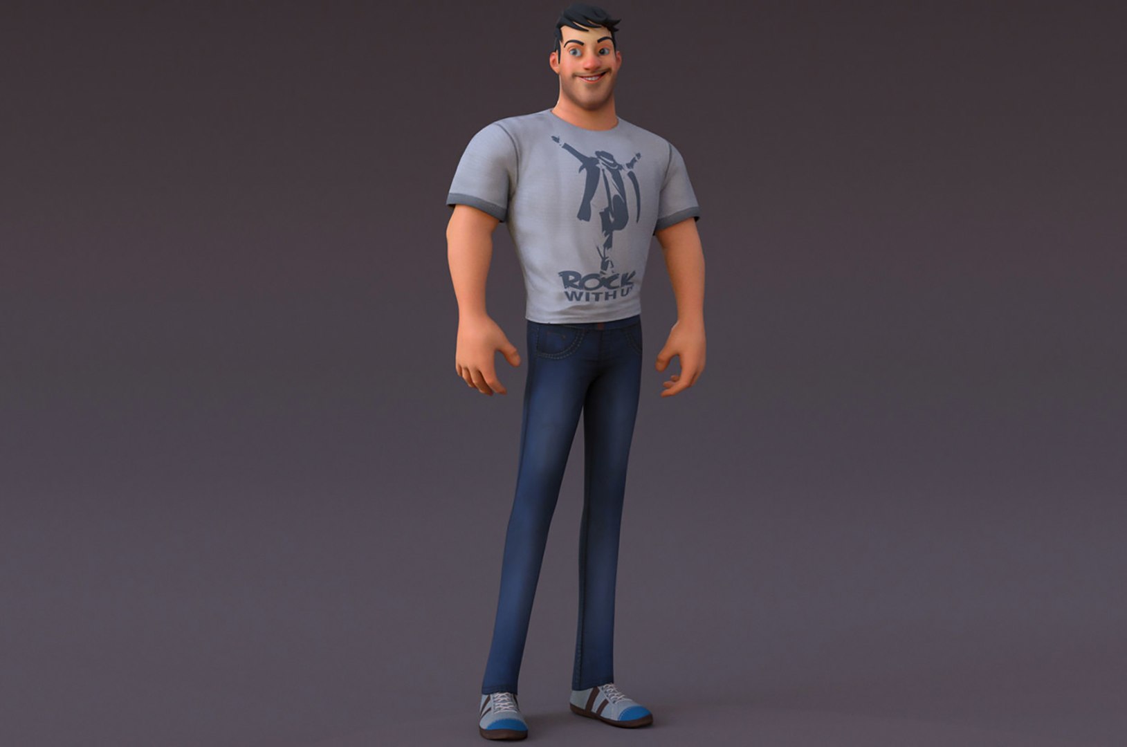 3D Cartoon David Man MAYA Model With Binding - TurboSquid 2040780