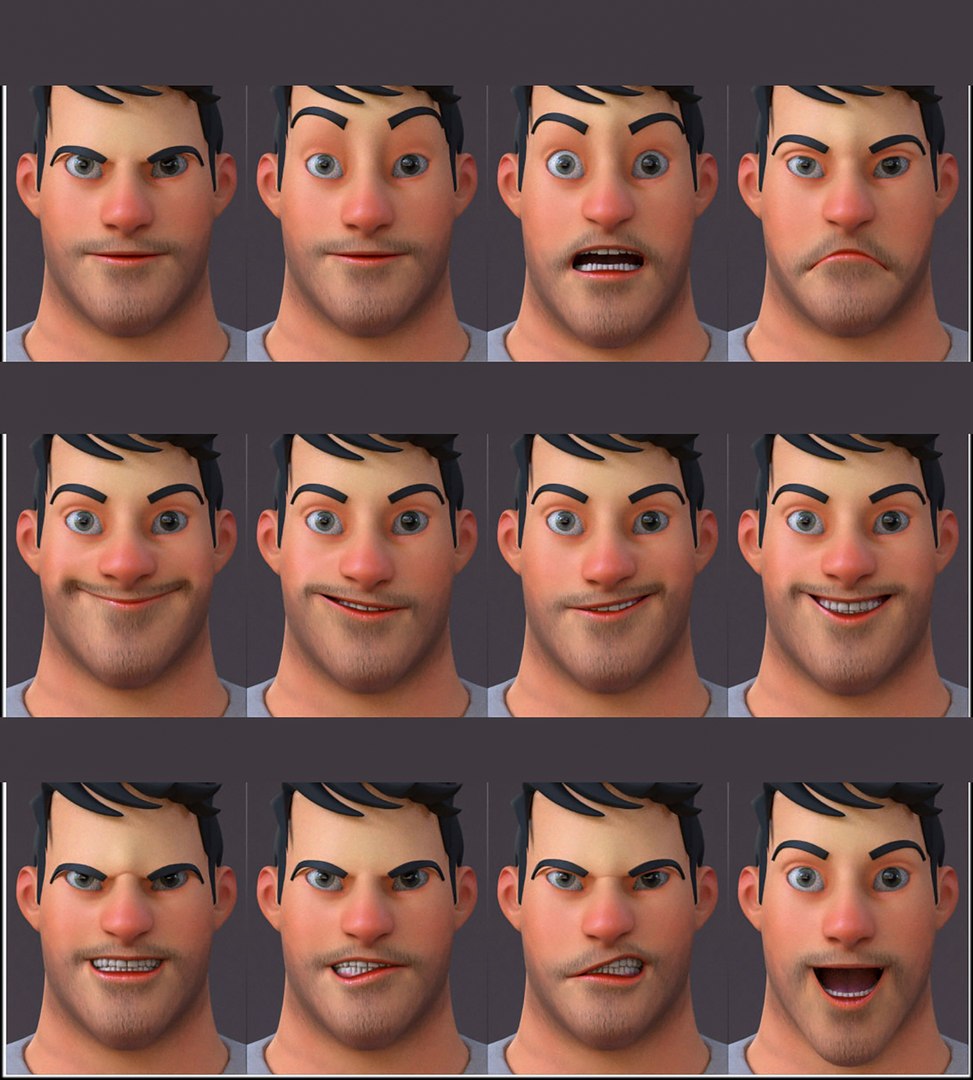 3D Cartoon David Man MAYA Model With Binding - TurboSquid 2040780