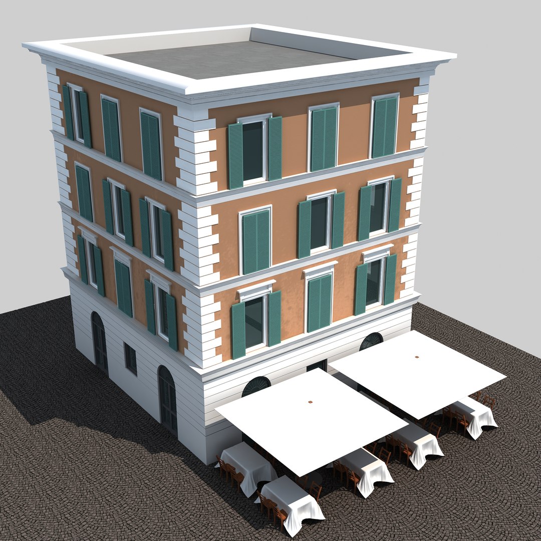 3d building rome architectural