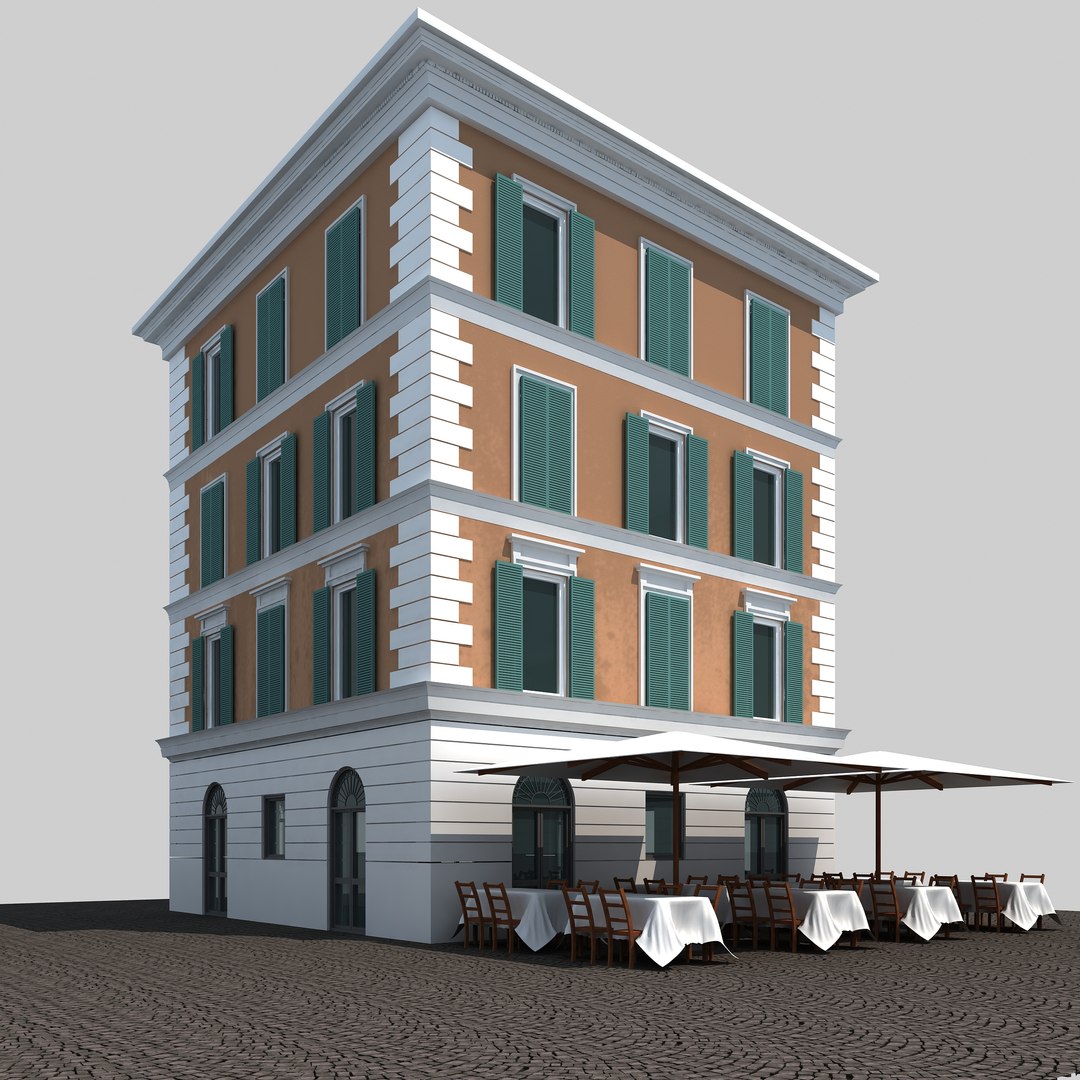 3d building rome architectural