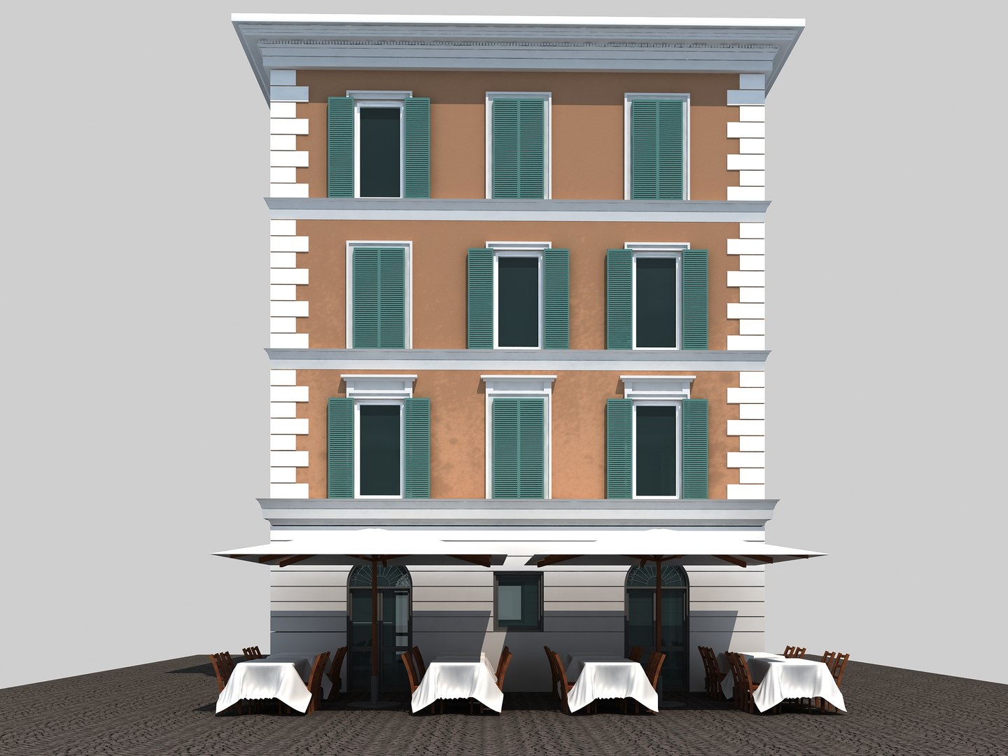 3d building rome architectural