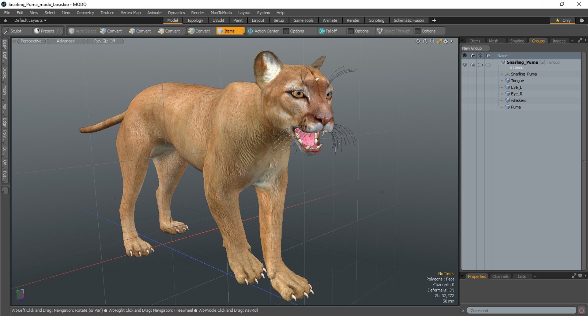 Snarling Puma Model - TurboSquid 2230666