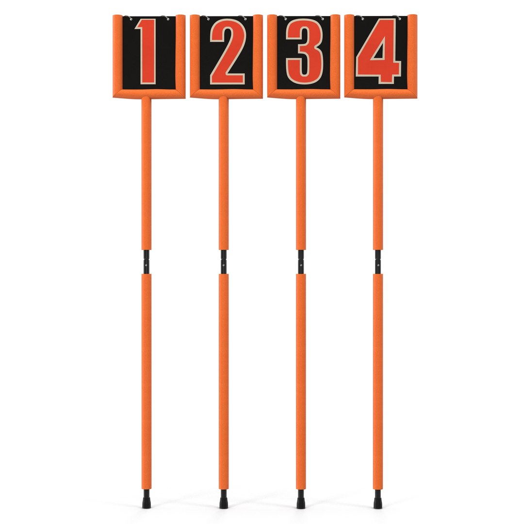 American Football Markers Set 3d Model