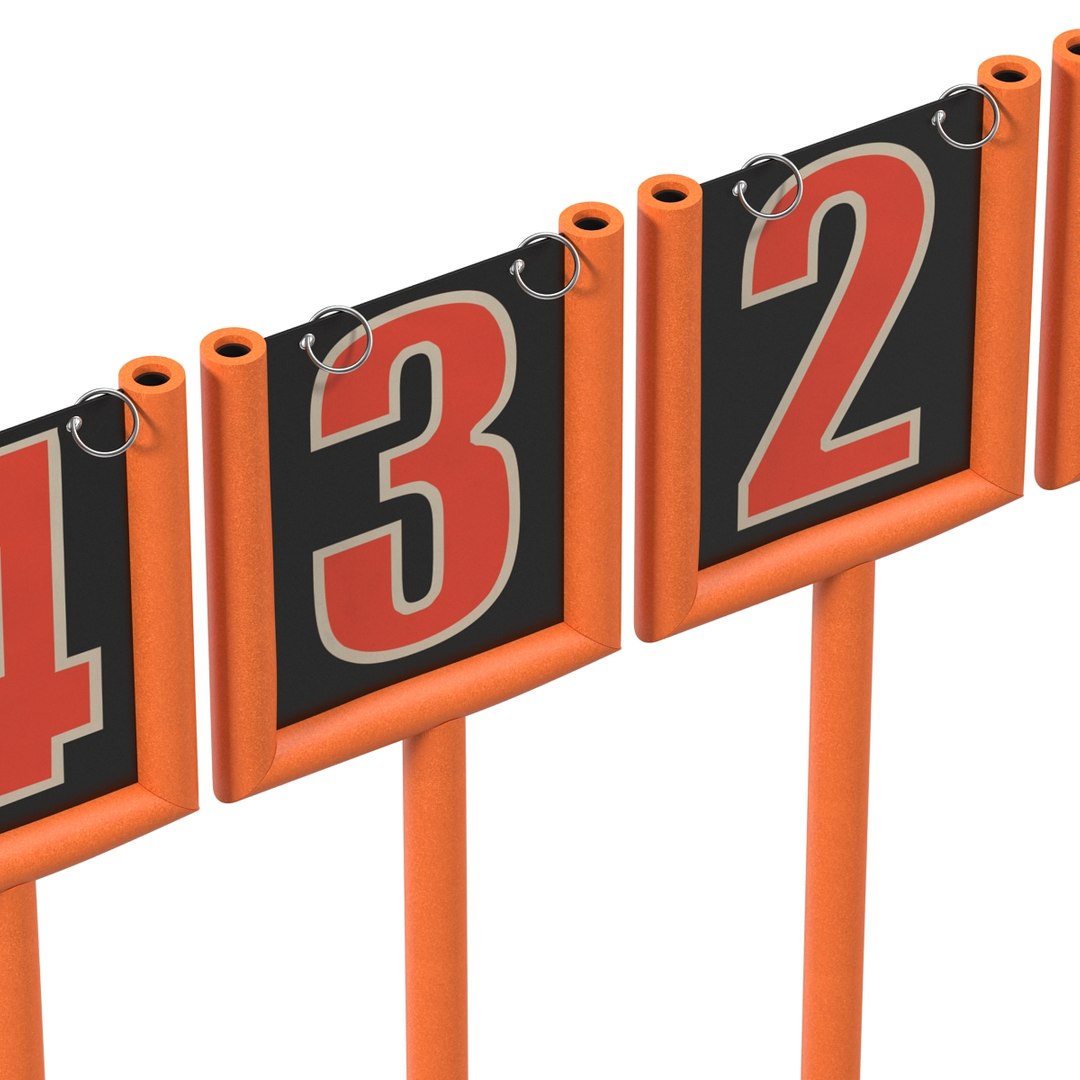 American Football Markers Set 3d Model