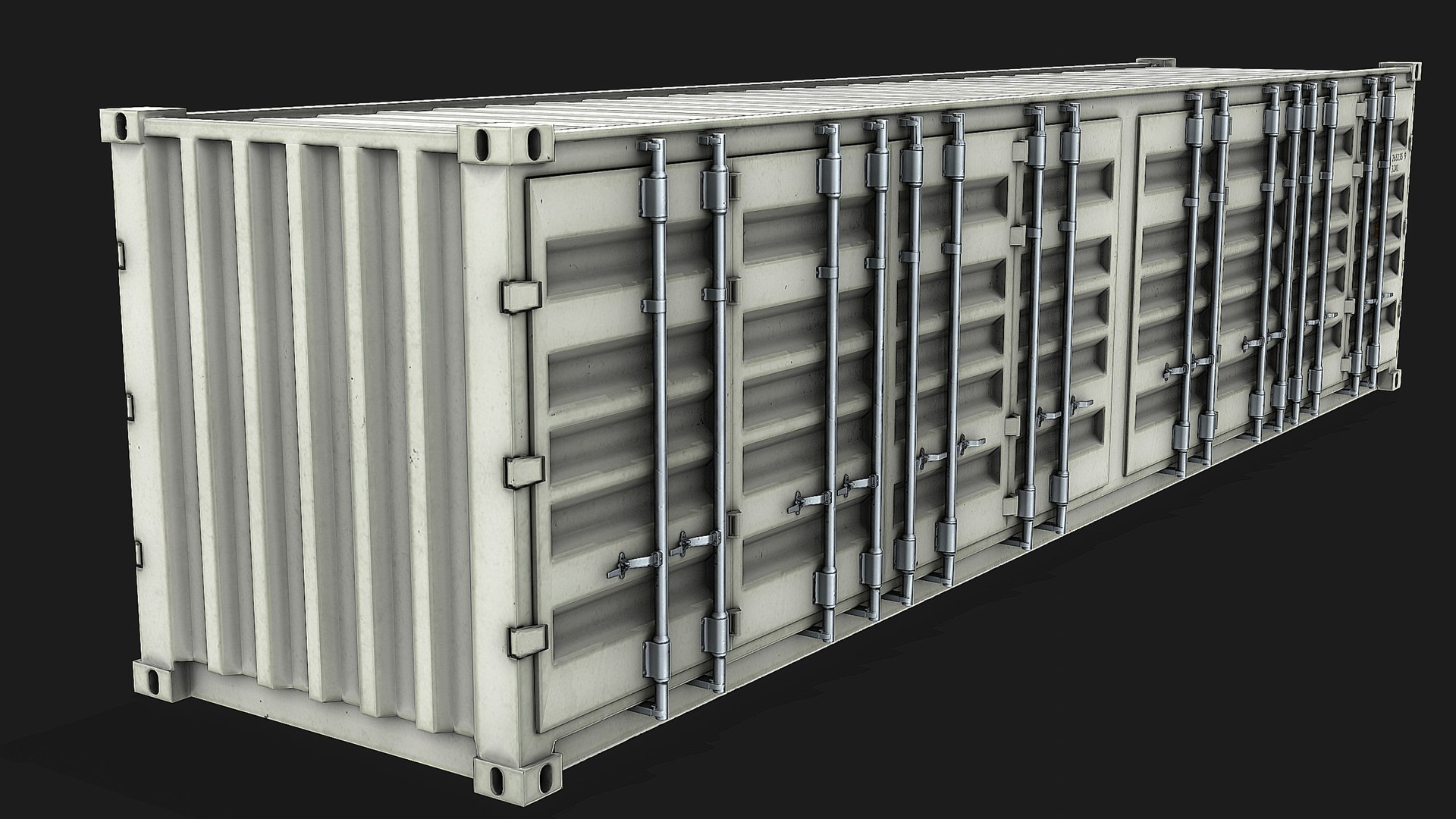 3D 40ft Side Door Container - White - TurboSquid 2152365