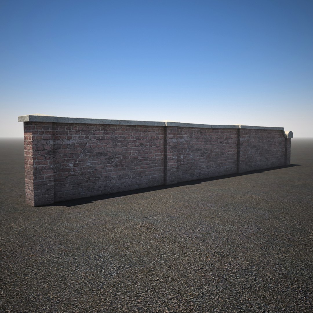 old brick wall 3d model