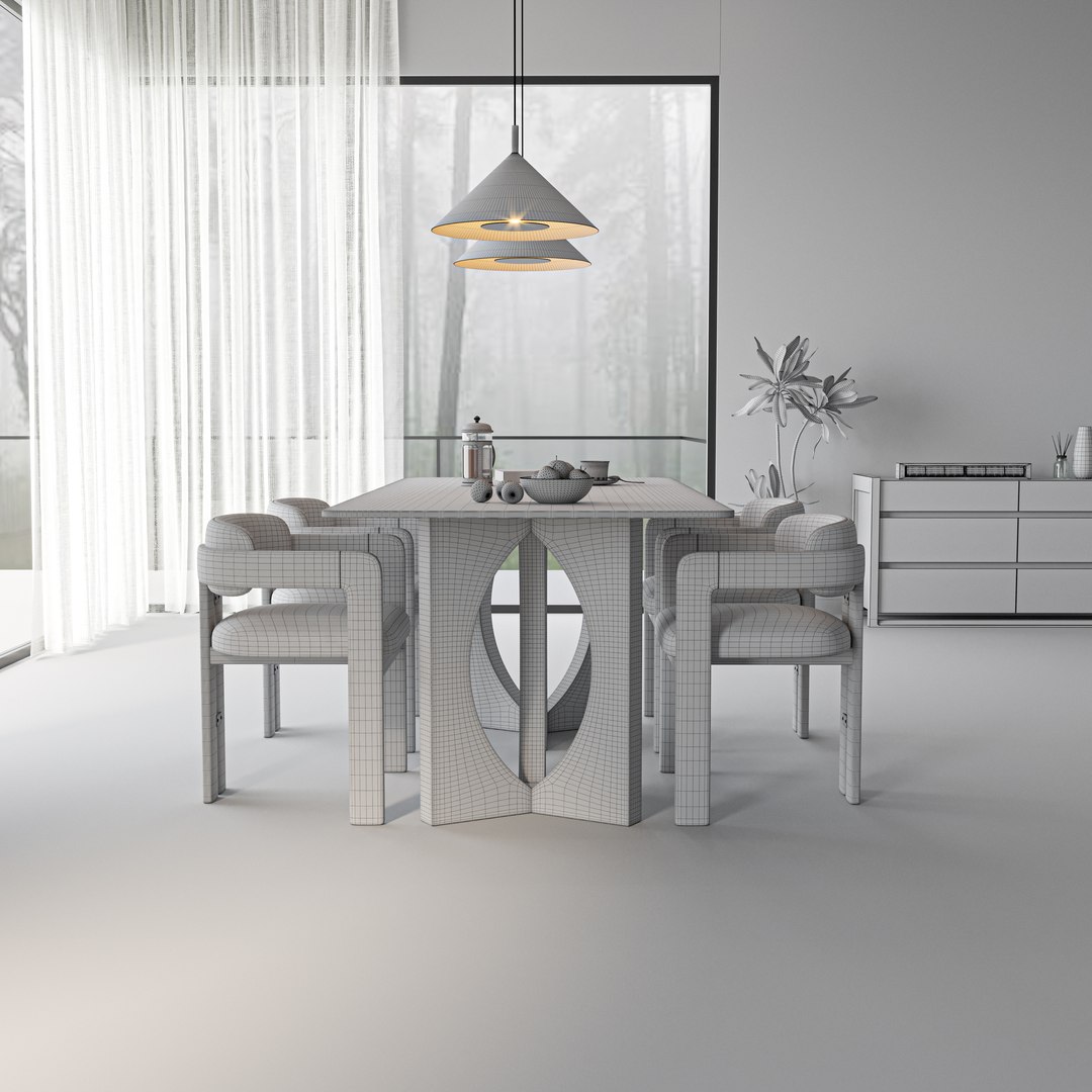 Classic Dining Room 3D Scene 3ds Max Corona Renderer 10 Model - TurboSquid 2422712